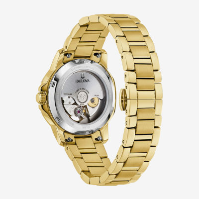Bulova Diamond Womens Automatic Gold Tone Stainless Steel Bracelet ...