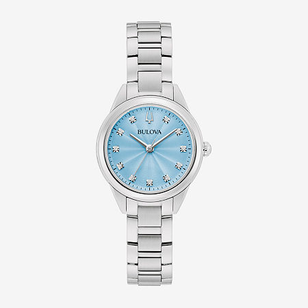 Womens Bulova Sutton Light Blue Dial Bracelet Watch - 96P250
