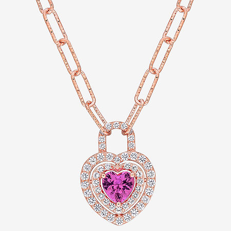 Click here for Womens Lab Created Pink Sapphire 18K Rose Gold Ove... prices