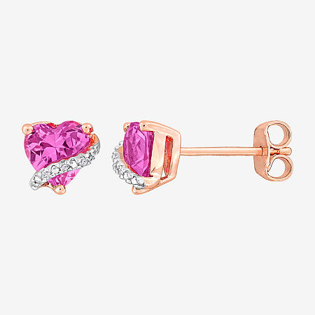 Click here for Diamond Accent Lab Created Pink Sapphire 18K Rose... prices