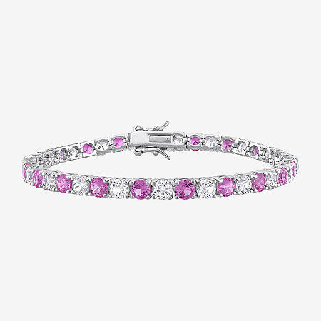Click here for Womens Lab Created Pink Sapphire Sterling Silver 7... prices