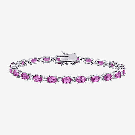 Click here for Womens Lab Created Pink Sapphire Sterling Silver 7... prices