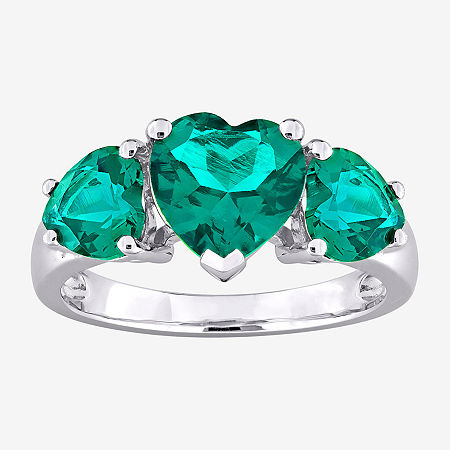 Click here for Womens Gemstone Sterling Silver Heart 3-Stone Cock... prices