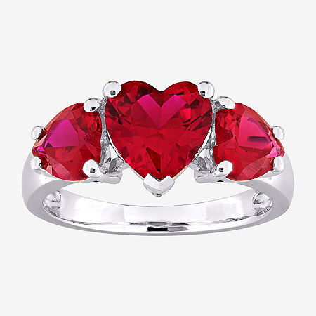 Click here for Womens Gemstone Sterling Silver Heart 3-Stone Cock... prices