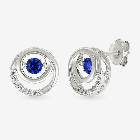 Click here for Lab Created Blue Sapphire Sterling Silver 13mm Rou... prices