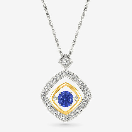 Click here for Womens 1/10 CT. T.W. Lab Created Blue Sapphire 10K... prices