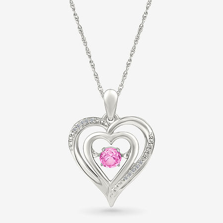 Click here for Womens Diamond Accent Lab Created Pink Sapphire St... prices