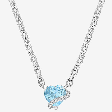 Click here for Womens Diamond Accent Gemstone Sterling Silver Hea... prices