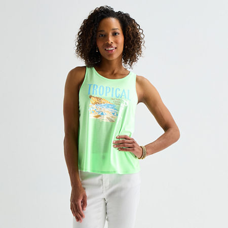 Click here for St. Johns Bay Womens Tall Round Neck Sleeveless Ta... prices