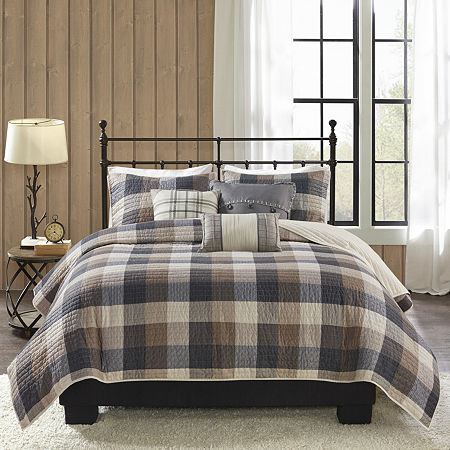 Madison Park Ridge Herringbone 6-Pc. Quilt Set  King/California King - Neutral