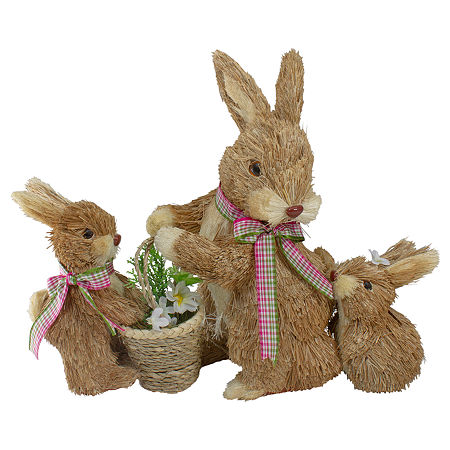 Click here for Northlight 12.5in Sisal Mommy And Baby Bunnies Eas... prices