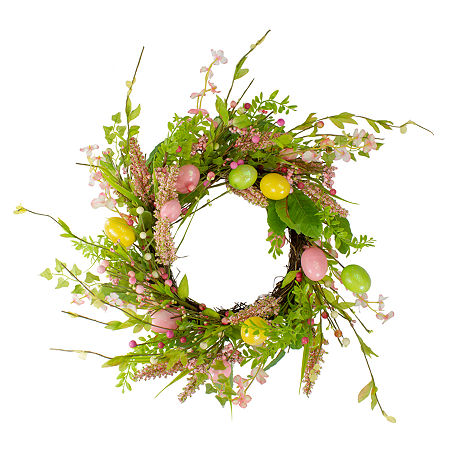 Click here for Northlight 20in Egg With Berry Floral Wreath  One... prices