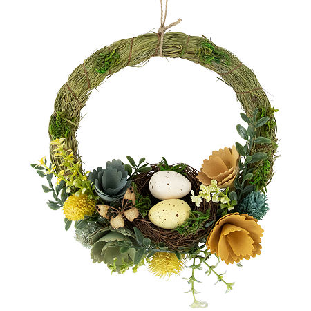 Click here for Northlight Egg And Bird Nest With Wooden Flowers W... prices