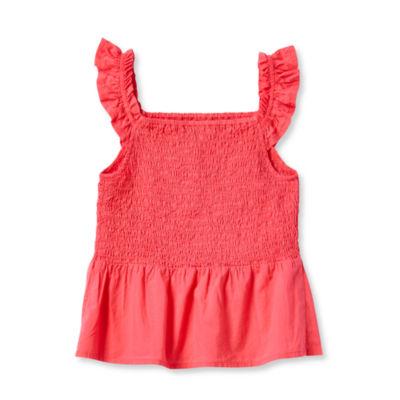 Thereabouts Little & Big Girls Square Neck Tank Top, Color: Dubarry ...