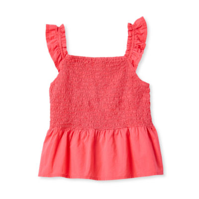 Thereabouts Little & Big Girls Square Neck Tank Top, Color: Dubarry ...