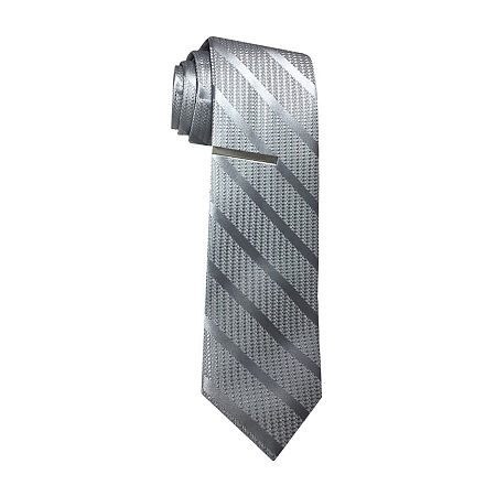 Click here for J. Ferrar Solid Tie Set  One Size  Silver prices