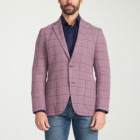 Click here for IBIZA AZURE Mens Windowpane Slim Fit Sport Coat  4... prices