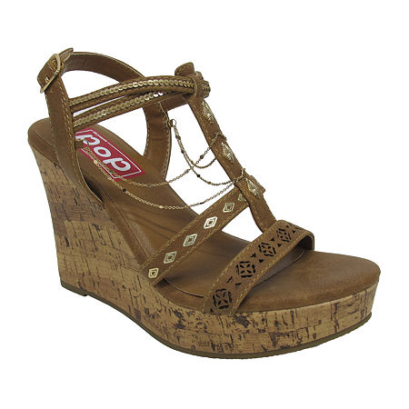 Click here for Pop Womens Vicara Wedge Sandals  9 Medium  Brown prices