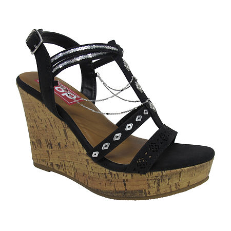 Click here for Pop Womens Vicara Wedge Sandals  5 Medium  Black prices