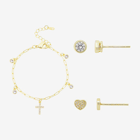 Click here for Gratitude & Grace Girls Cubic Zirconia 14K Gold Ov... prices