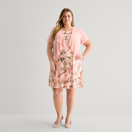 Click here for Perceptions Womens Plus Floral Jacket Dress  1x  P... prices