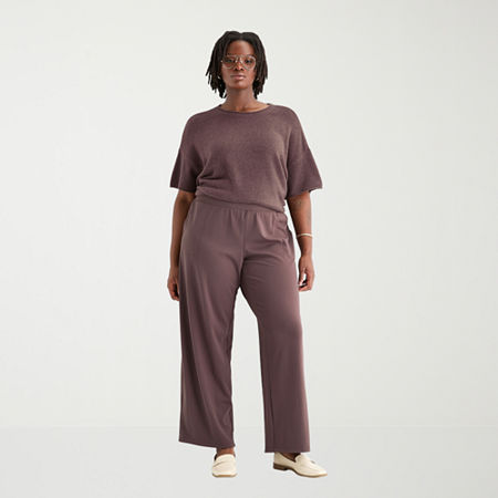 Click here for Stylus Womens Plus Wide Leg High Rise Pull-On Pant... prices