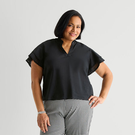 Click here for Liz Claiborne Womens Plus Blouse  1x  Black prices