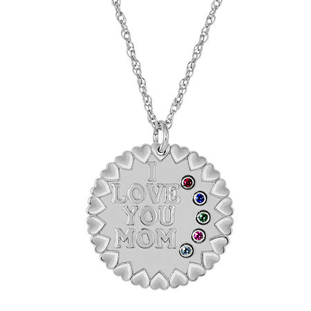 Click here for Personalized I Love You Mom Birthstone CZ Pendant... prices