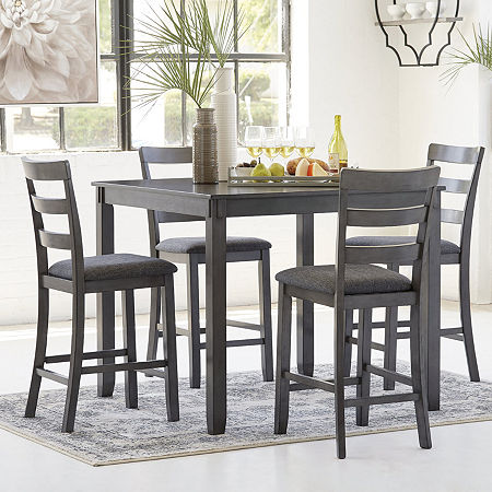 Signature Design by Ashley Brisben 5-pc. Counter Height Square Dining Set  One Size  Gray