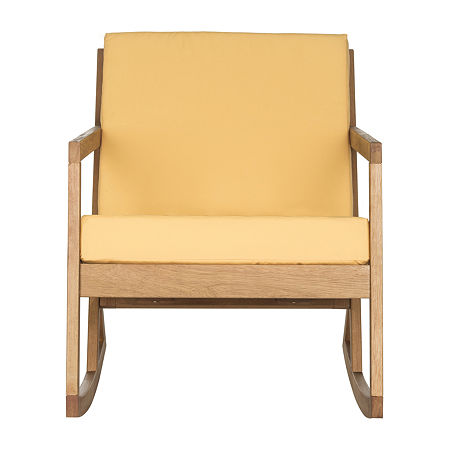 Nicksen Outdoor Rocking Chair - Teak Brown/Yellow