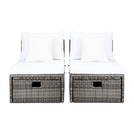 Click here for Pramla Outdoor Set With Ottoman - Grey brown/white prices