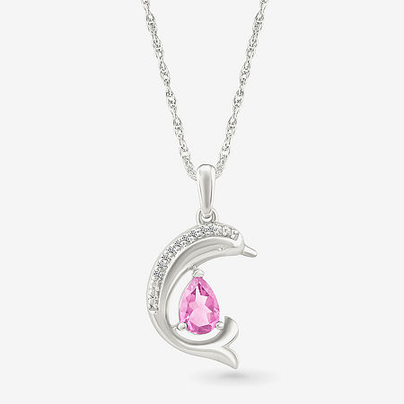 Click here for Dolphin Womens Diamond Accent Lab Created Pink Sap... prices