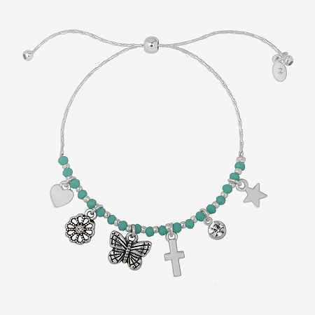 Click here for Bijoux Bar Delicates Silver Tone Womens Glass Butt... prices