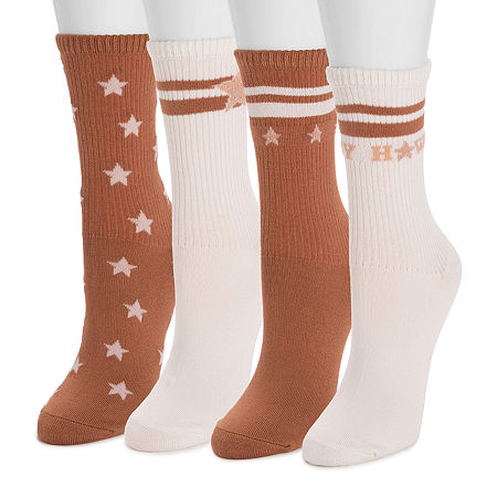 Click here for Muk Luks Womens 4 Pair Crew Socks  9-11  Beige prices