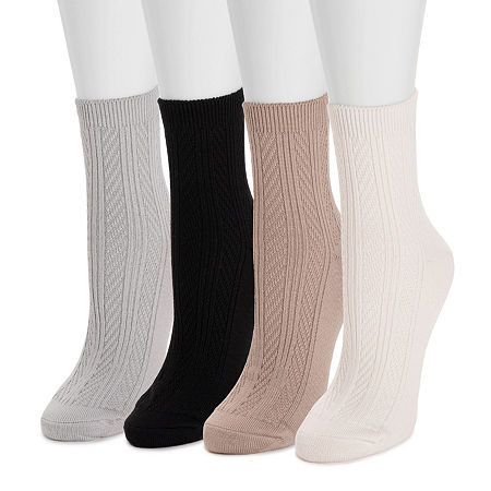 Click here for Muk Luks Microfiber Womens 4 Pair Crew Socks  9-11... prices