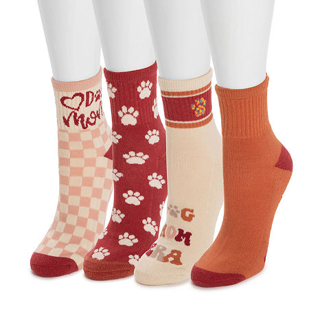 Click here for Muk Luks Womens 4 Pk Qtr Crew Novelty - Multi prices