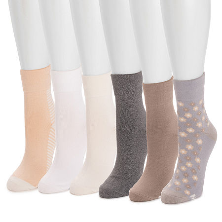 Click here for Muk Luks Womens 6 Pair Crew Socks  9-11  Beige prices