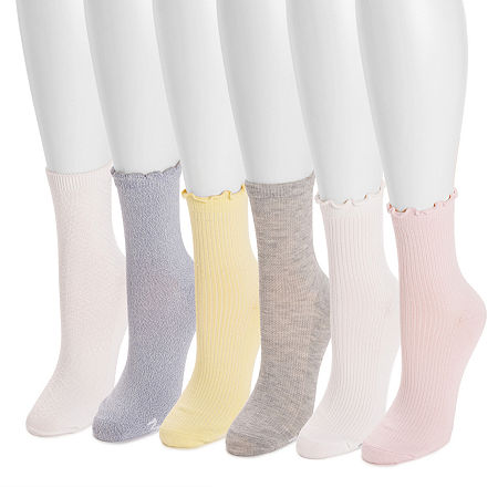 Click here for Muk Luks Womens 6 Pair Crew Socks  9-11  Pink prices