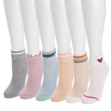 Click here for Muk Luks Mini Womens 6 Pair Crew Socks  9-11  Pink prices