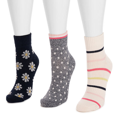 Click here for Muk Luks Compression Womens 3 Pair Quarter Ankle S... prices