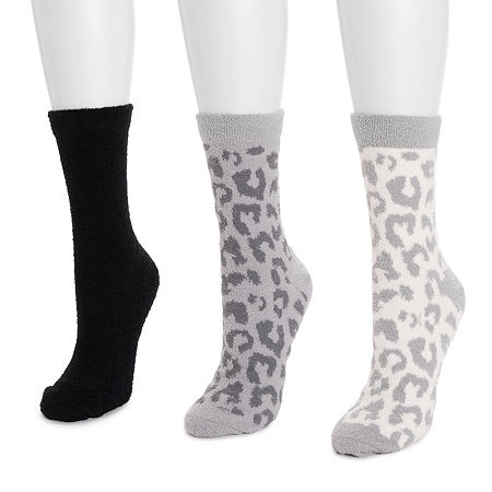 Muk Luks Womens 3 Pack Cozy Compression Crew Socks - Atlantic blue