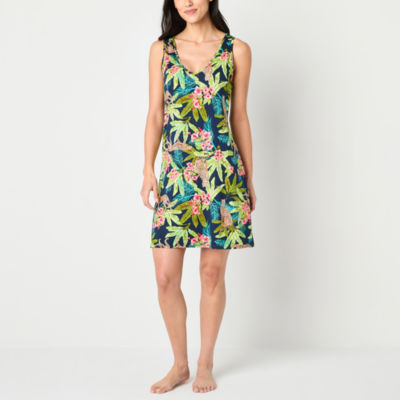 Ambrielle Womens Rib V Neck Sleeveless Nightshirt - JCPenney