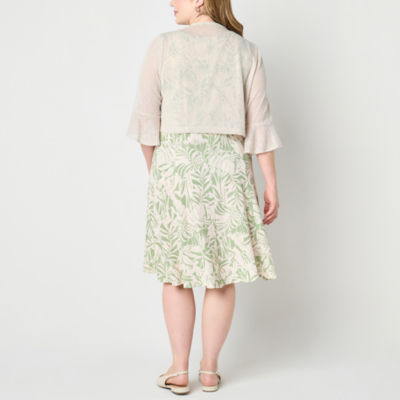 Perceptions Womens Jacket Dress Plus, Color: Tan Olive - JCPenney