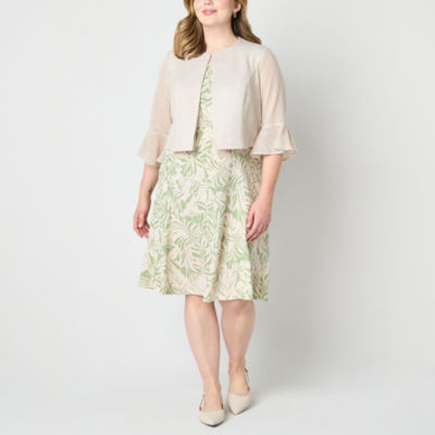 Perceptions Womens Plus Jacket Dress, Color: Tan Olive - JCPenney