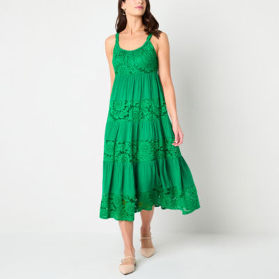 Isabel & Nina Womens Sleeveless Maxi Dress Petite, Color: Kelly Gree ...