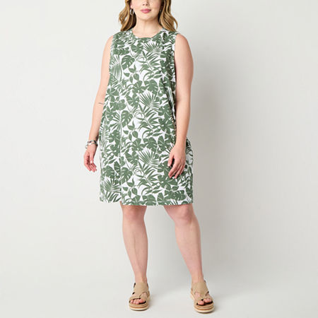 Click here for St. Johns Bay Womens Sleeveless Plus Shift Dress... prices