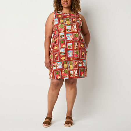 Click here for St. Johns Bay Womens Sleeveless Plus Shift Dress... prices