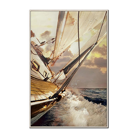 Click here for Streamline Art Sunset Sailing Framed Canvas Art  O... prices