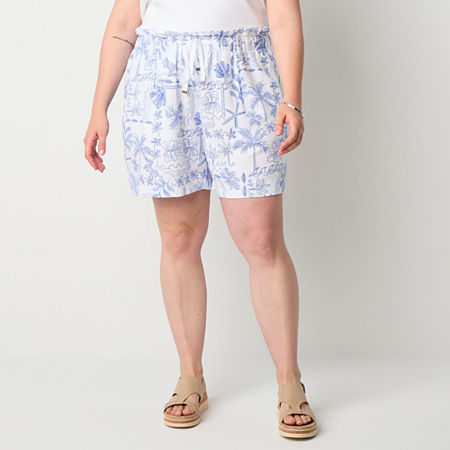 Click here for St. Johns Bay Womens Plus Pull-On Short  2x  Blue prices