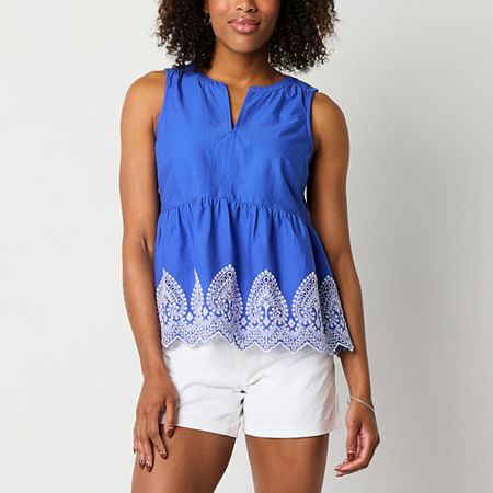 Click here for St. Johns Bay Womens Split Crew Neck Sleeveless Em... prices